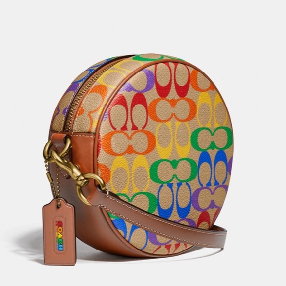 Coach | Bags | Coach Circle Crossbody In Rainbow Signature | Poshmark